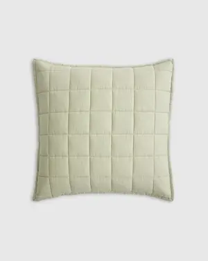 Quince European Linen Box Quilted Euro Sham Sage