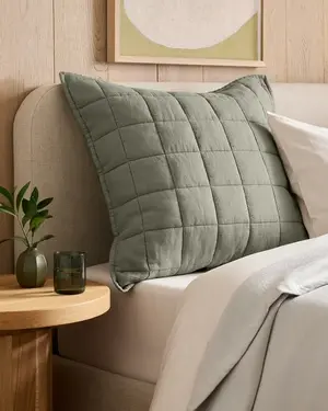 Quince European Linen Box Quilted Sham - Willowleaf