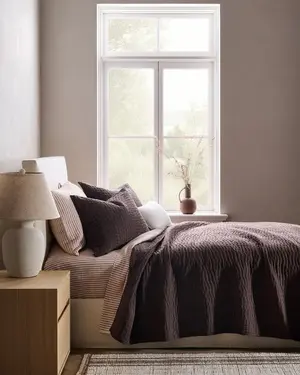 Quince European Linen Cotton Stitch Quilt Set - Espresso