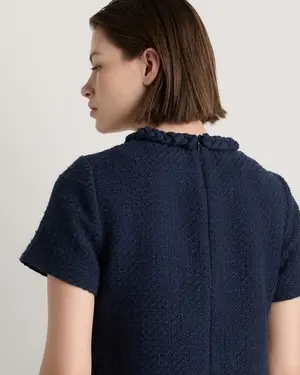 Quince Tweed Short Sleeve Mini Dress - Deep Navy