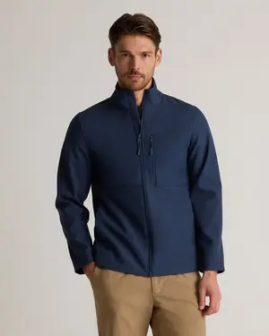 Quince Fleece-lined Full-zip Jacket - Heather Deep Navy