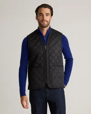 Quince Featherless Quilted Fleece-lined Liner Vest - Black