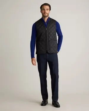 Quince Featherless Quilted Fleece-lined Liner Vest - Black