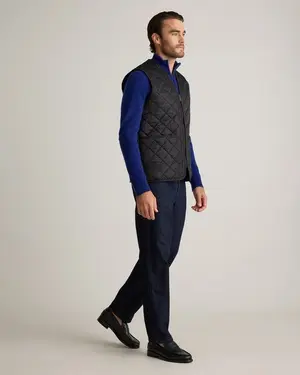 Quince Featherless Quilted Fleece-lined Liner Vest - Black