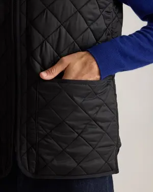 Quince Featherless Quilted Fleece-lined Liner Vest - Black
