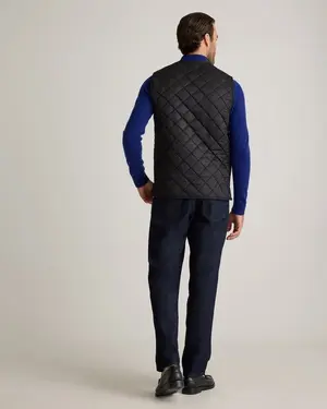 Quince Featherless Quilted Fleece-lined Liner Vest - Black