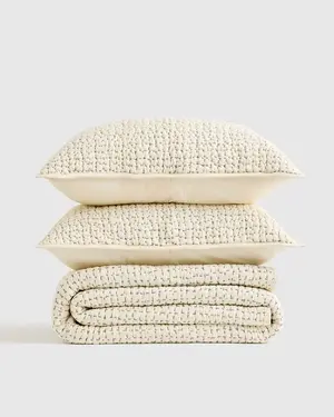 Quince Hand Stitched Quilt Set - Undyed