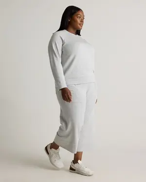 Quince Supersoft Fleece Crewneck Sweatshirt - Heather Grey