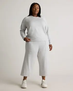 Quince Supersoft Fleece Crewneck Sweatshirt - Heather Grey
