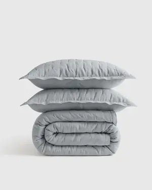 Quince European Linen Dream Quilt Set Mist
