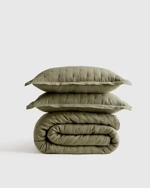Quince European Linen Dream Quilt Set - Willowleaf
