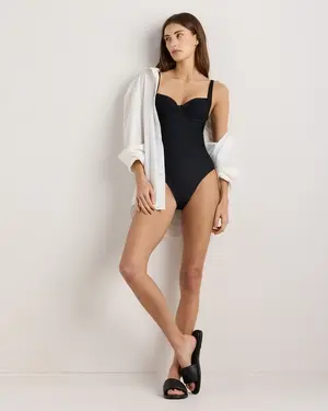 Quince Italian Underwire One-piece Swimsuit - Black