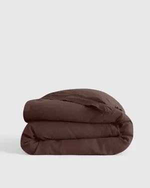 Quince European Linen Double Flange Duvet Cover Espresso