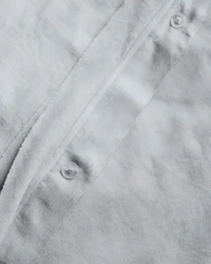 Quince European Linen Double Flange Duvet Cover - Mist