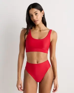 Quince Tank Bikini Top - Cherry