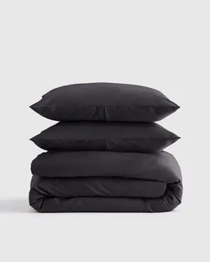 Quince Luxury Organic Sateen Duvet Cover Set Graphite