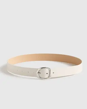 Quince Zoe Sculptural Leather Belt - Bone