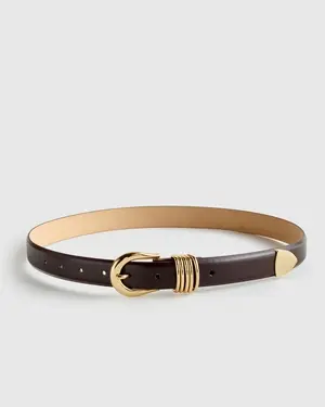 Quince Zoe Sculptural Leather Belt Espresso