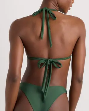 Quince Italian Full Coverage Triangle Bikini Top With Gold Rings