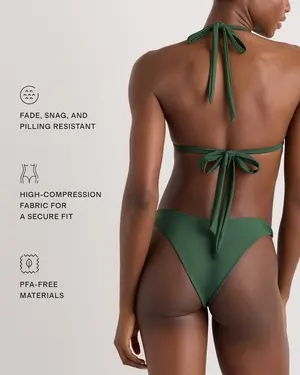 Quince Italian Full Coverage Triangle Bikini Top With Gold Rings
