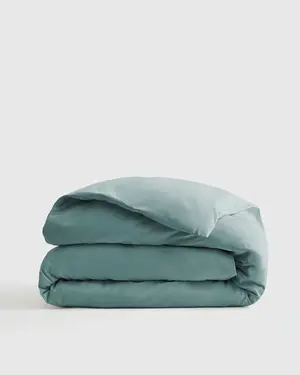 Quince Luxury Organic Sateen Duvet Cover Pine