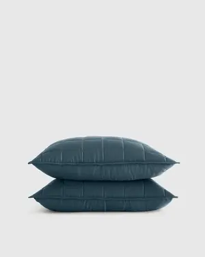 Quince Bamboo Box Quilted Sham Set Nightfall