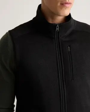 Quince Sweater-knit Fleece Full-zip Vest - Black