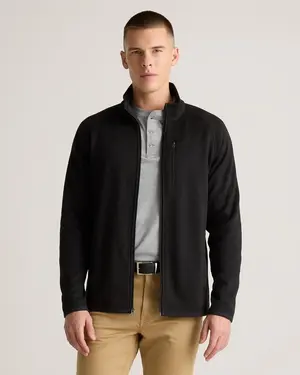 Quince Sweater-knit Fleece Full-zip Jacket - Black