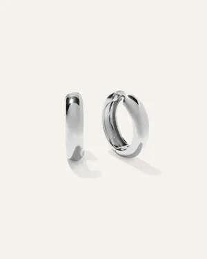Quince Dome Hoop Earrings In Vermeil And - Sterling Silver