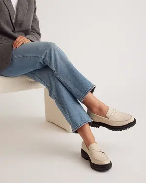 Quince Italian Leather Lug Sole Loafer - Bone