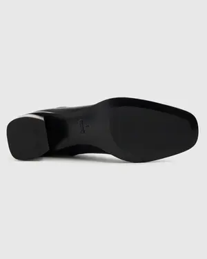 Quince Italian Leather Stretch Sock Bootie - Black