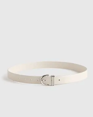 Quince Alora European Leather Belt - Bone
