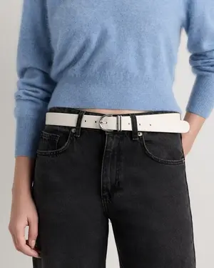 Quince Alora European Leather Belt - Bone