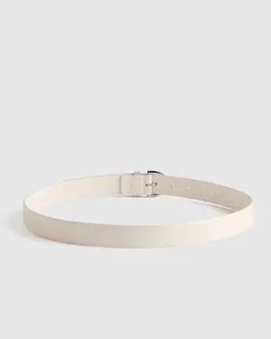 Quince Alora European Leather Belt - Bone