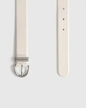 Quince Alora European Leather Belt - Bone