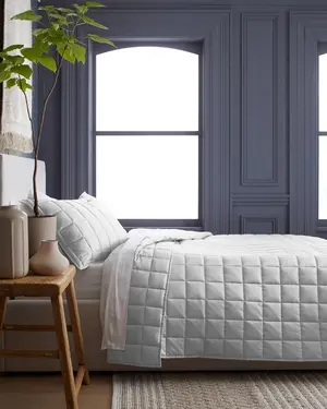 Quince Bamboo Box Quilt - Light Grey