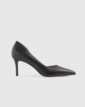 Quince Italian Leather 75mm D'orsay Pump - Black