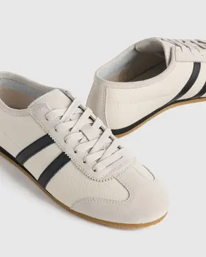 Quince Italian Leather & Suede Low Profile Sneaker - Birch