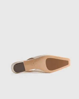 Quince Italian Leather Slingback Flat - Bone