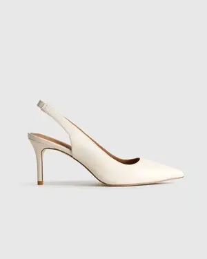 Italian Made Mid Heel Slingback Pumps