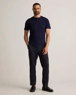 Quince 100% Pima Cotton Luxe Touch Henley - Deep Navy