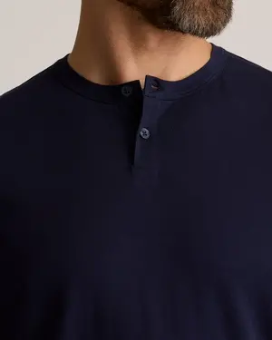 Quince 100% Pima Cotton Luxe Touch Henley - Deep Navy