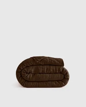 Quince Lightweight European Linen Box Quilt Espresso