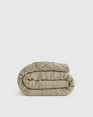 Quince Lightweight European Linen Box Quilt Willowleaf