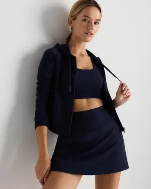 Quince Ultra-form Hooded Crop Jacket - Deep Navy