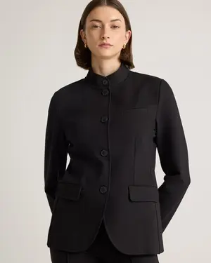 Quince Ultra-stretch Ponte Blazer - Black