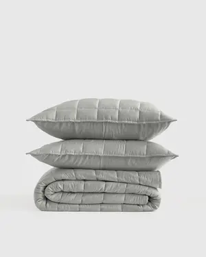Quince Bamboo Box Quilt Set Eucalyptus