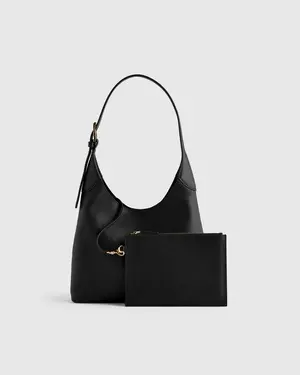 Quince Full-grain Leather Shoulder Bag - Black