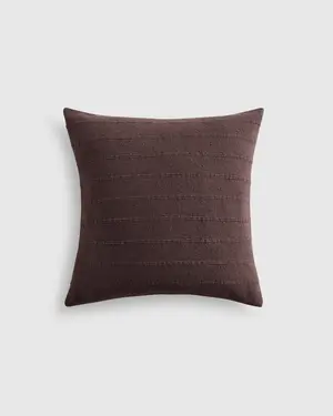 Quince Textured Striped Cotton Pillow Cover - Espresso