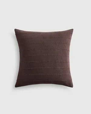 Quince Textured Striped Cotton Pillow Cover - Espresso